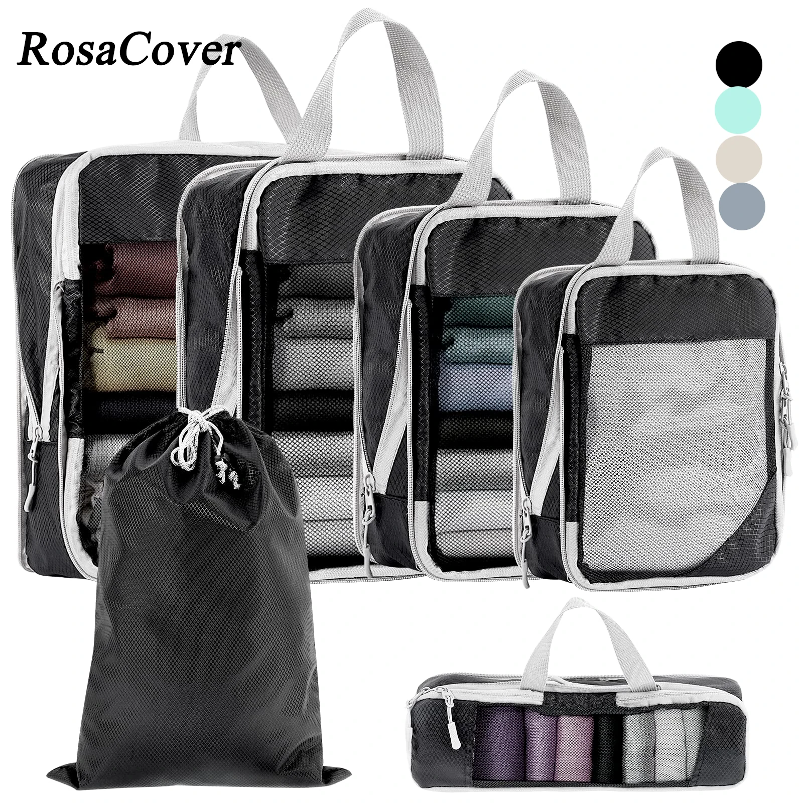 6PCS-Travel-Organizer-Compression-Packing-Clothes-Storage-Bags-Double ...