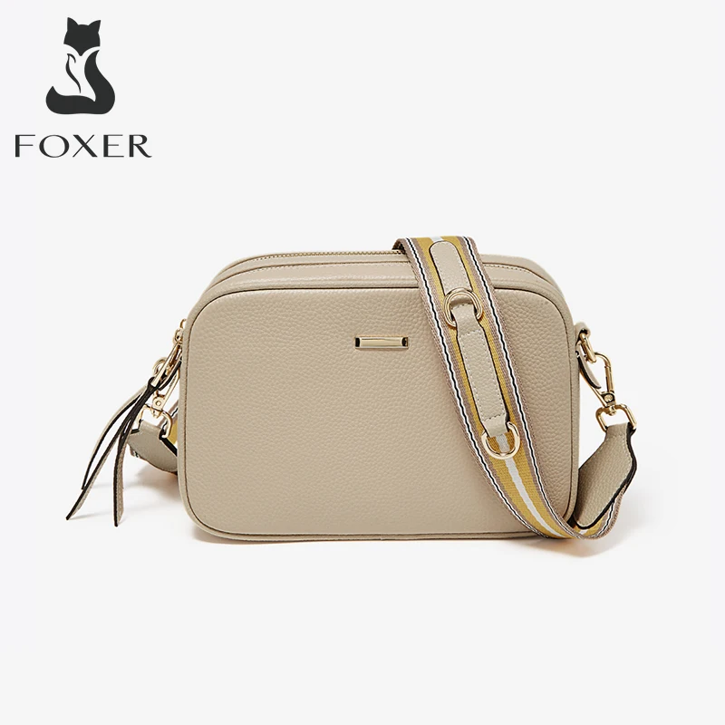 FOXER-Women-s-Genuine-Leather-Two-tier-Shoulder-Bag-Square-Cowhide ...