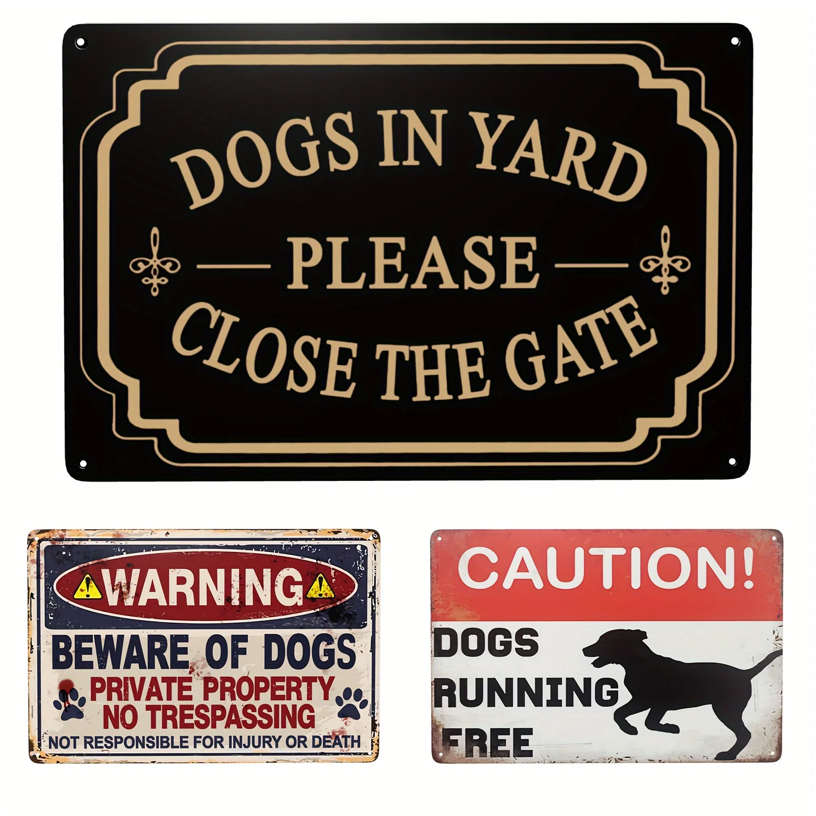Aluminum-Beware-of-Dog-Sign-for-Outdoor-Fence-Gate-Farm-and-Home-or-bar ...