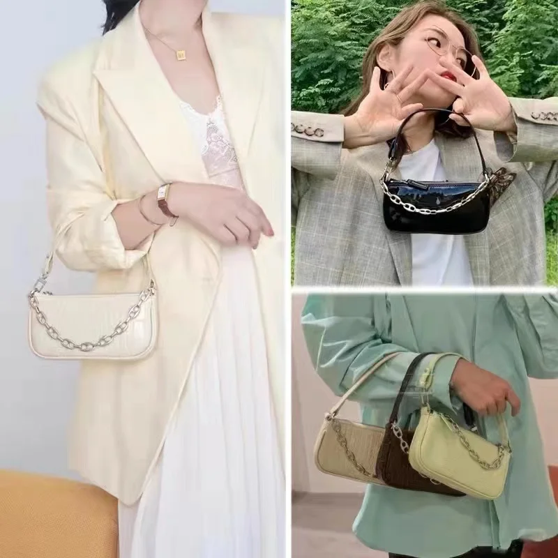 Silver-thick-metal-chain-bag-with-bag-shoulder-strap-accessories-bag ...