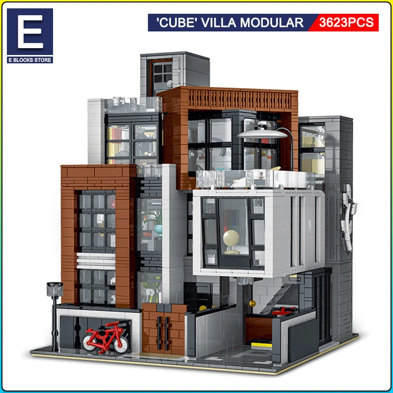 Moc-87366 Modern Villa Modular Building Block Street View Compatible ...