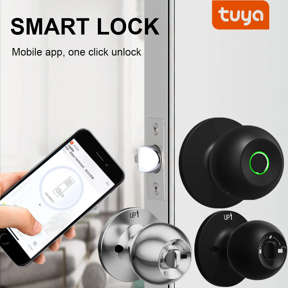 Tuya-Biometric-Fingerprint-Smart-Door-Lock-Electronic-Door-Knob-Rechargeable-Keyless-Entry-Door ...