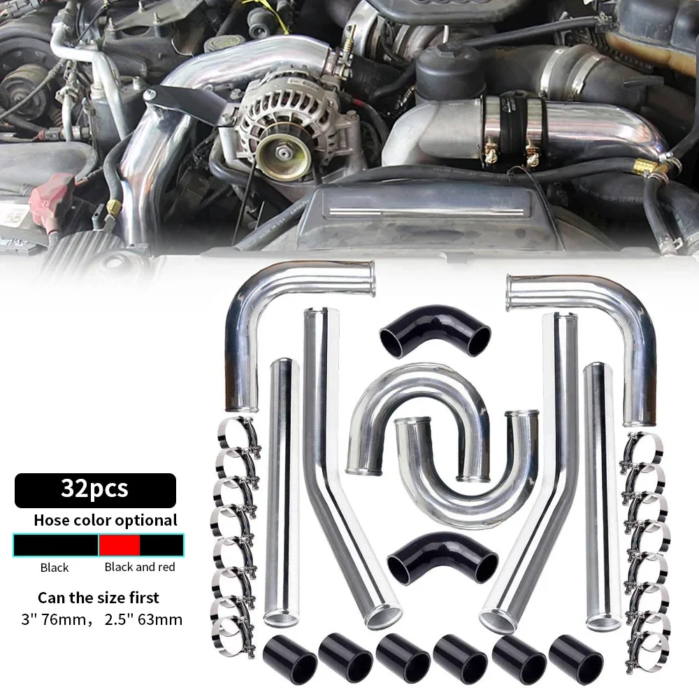 Universal Aluminum Turbo Intercooler Piping Kit 2'' 51mm 2.5'' 63mm 3 ...
