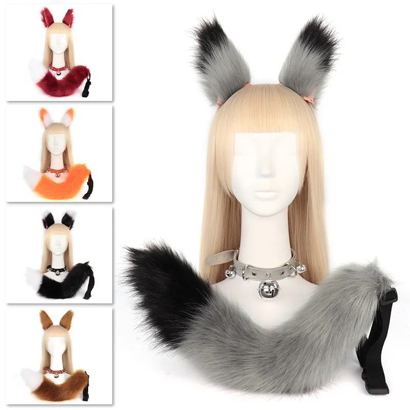 Women-Cosplay-Cat-Ears-Fox-Tail-Bell-Collar-Necklace-Sex-Set-Cat-Ear ...