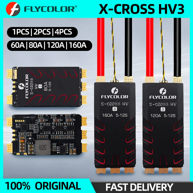 1-2-4PCS-FLYCOLOR-X-CROSS-HV3-60A-80A-120A-160A-Brushless-ESC-5-12S ...