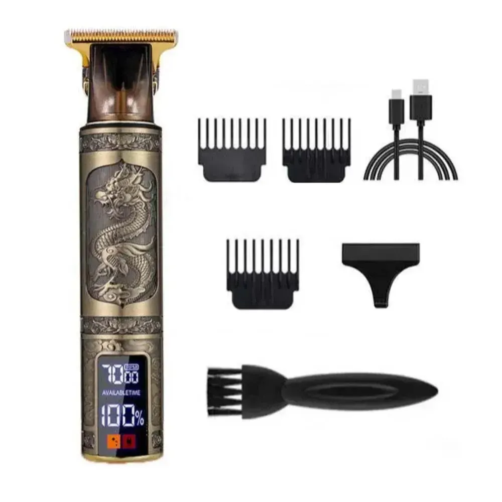 Mens-Electric-Hair-Trimmer-USB-Recarreg-vel-LCD-Display-Dragon-Razor-El ...
