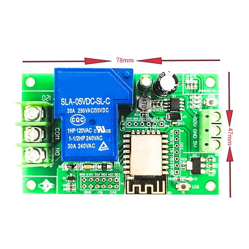 Dc7-80/5V Tápegység Esp8266 Fejlesztési Tábla Wifi Single 30A Relay ...