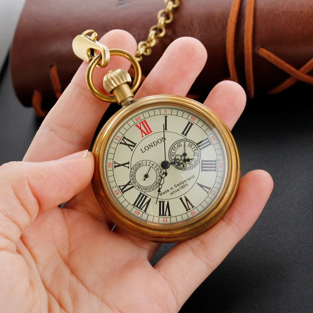 Classic-Vintage-Gentleman-London-Steampunk-Mechanical-Pocket-Watch ...
