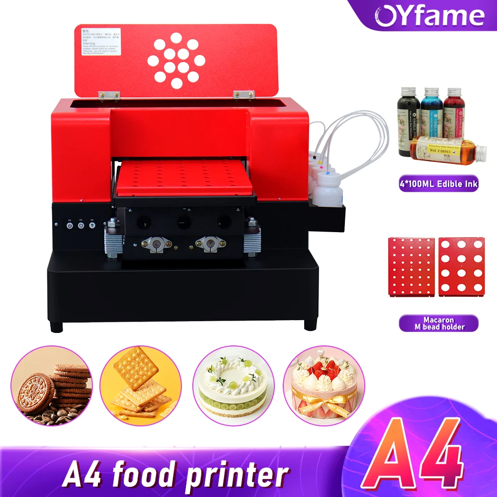 Oyfame A4 Impresora de alimentos Impresora Edible Ink Macaron Cookies ...