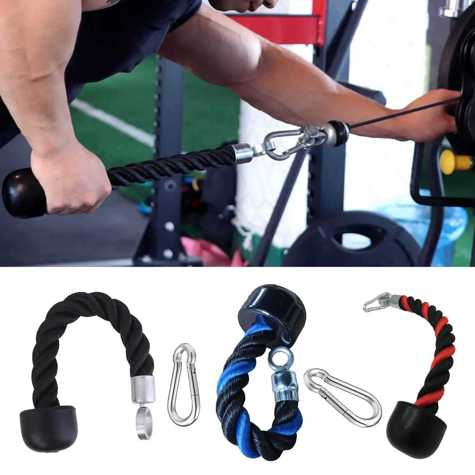 Triceps-Rope-Single-Grip-Pulley-Cable-Attachment-Pull-Down-LAT-Handle ...