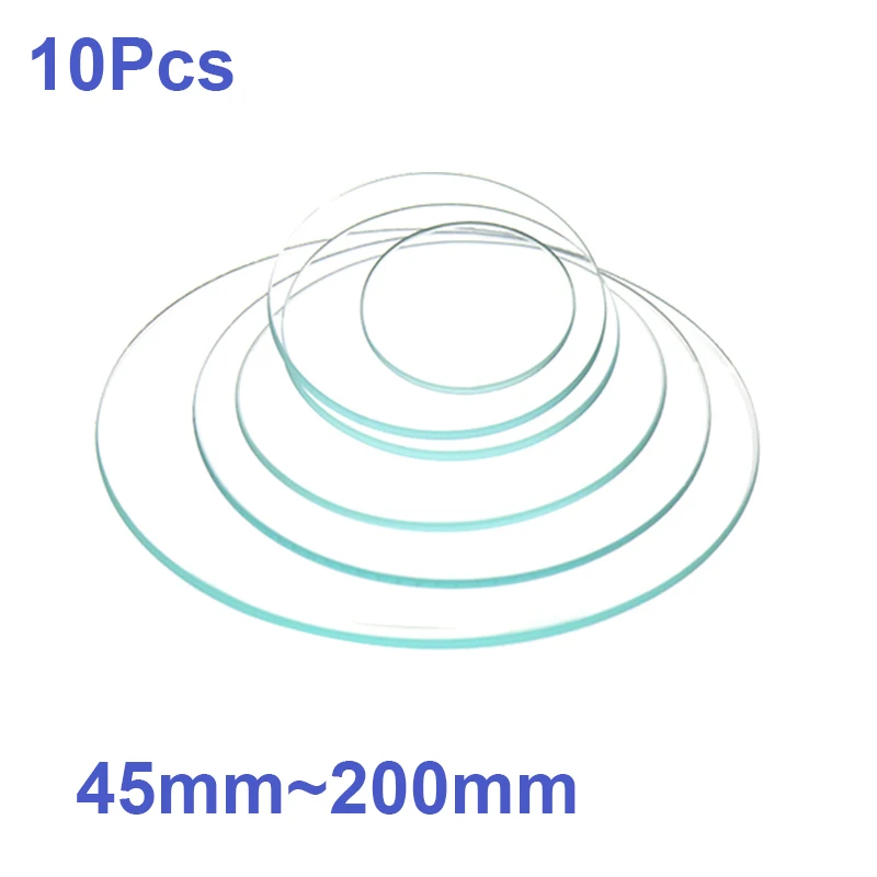 10Pcs-Flat-watch-glass-round-glass-panes-surface-sampling-plate-dish ...
