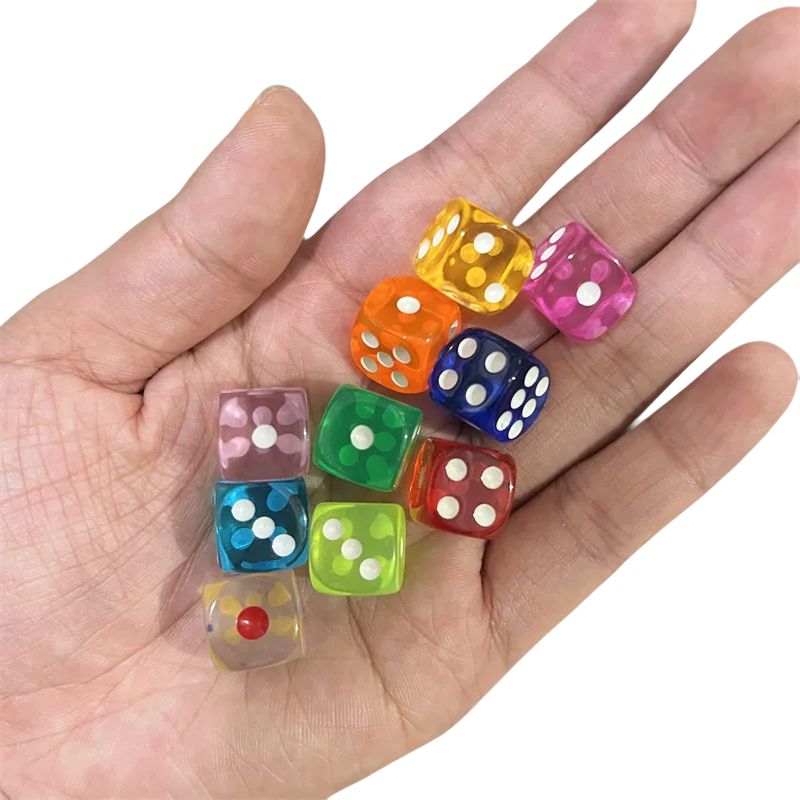 Mini juego de dados transparentes de 12mm, 16 colores, tamaño pequeño ...