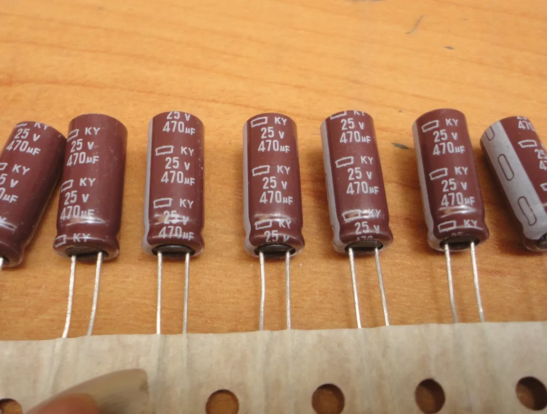 50pcs-JAPAN-NIPPON-KY-series-105C-high-frequency-capacitor-aluminum ...