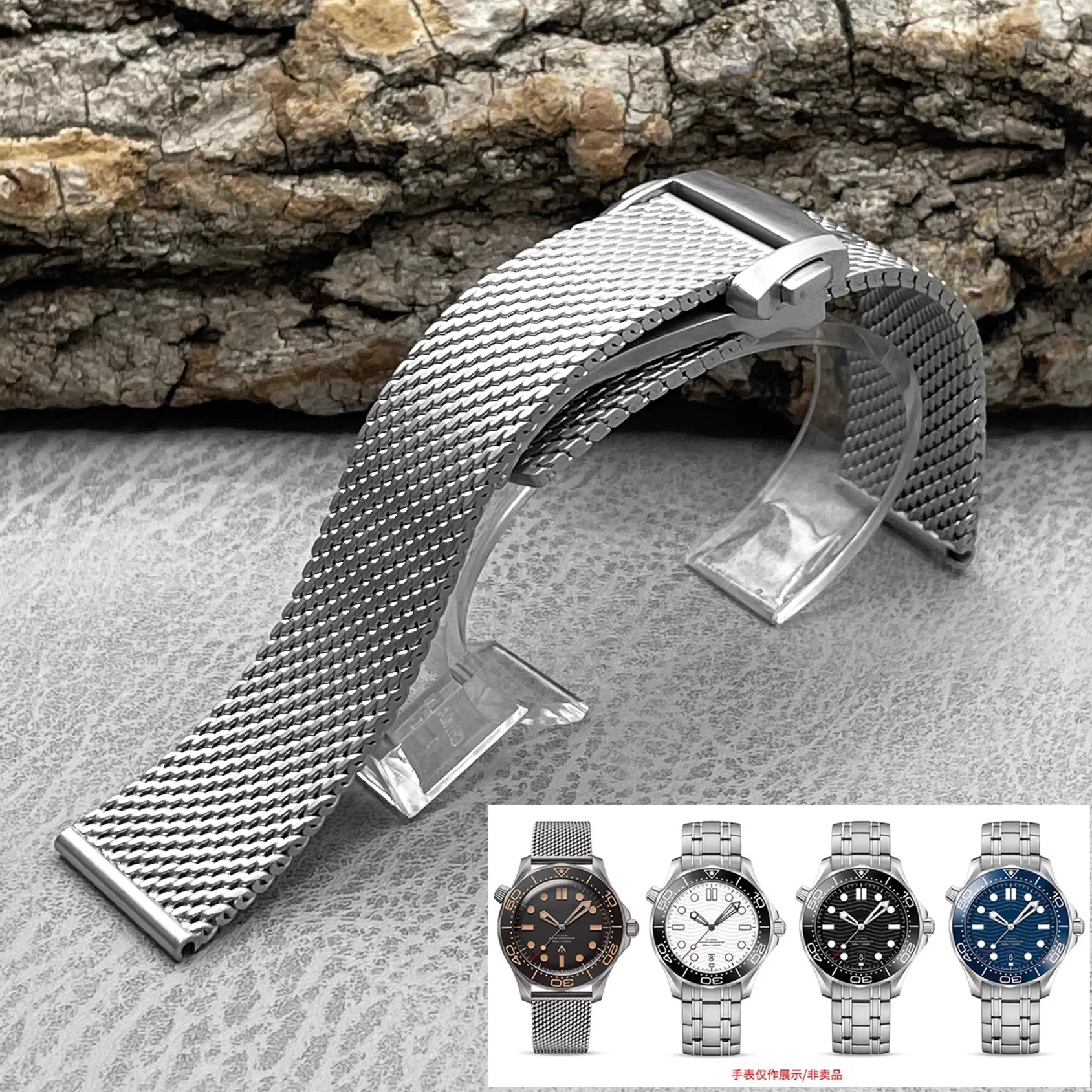 High-Quality-Titanium-steel-20mm-Chain-Strap-For-Omega-007-Seamaster ...