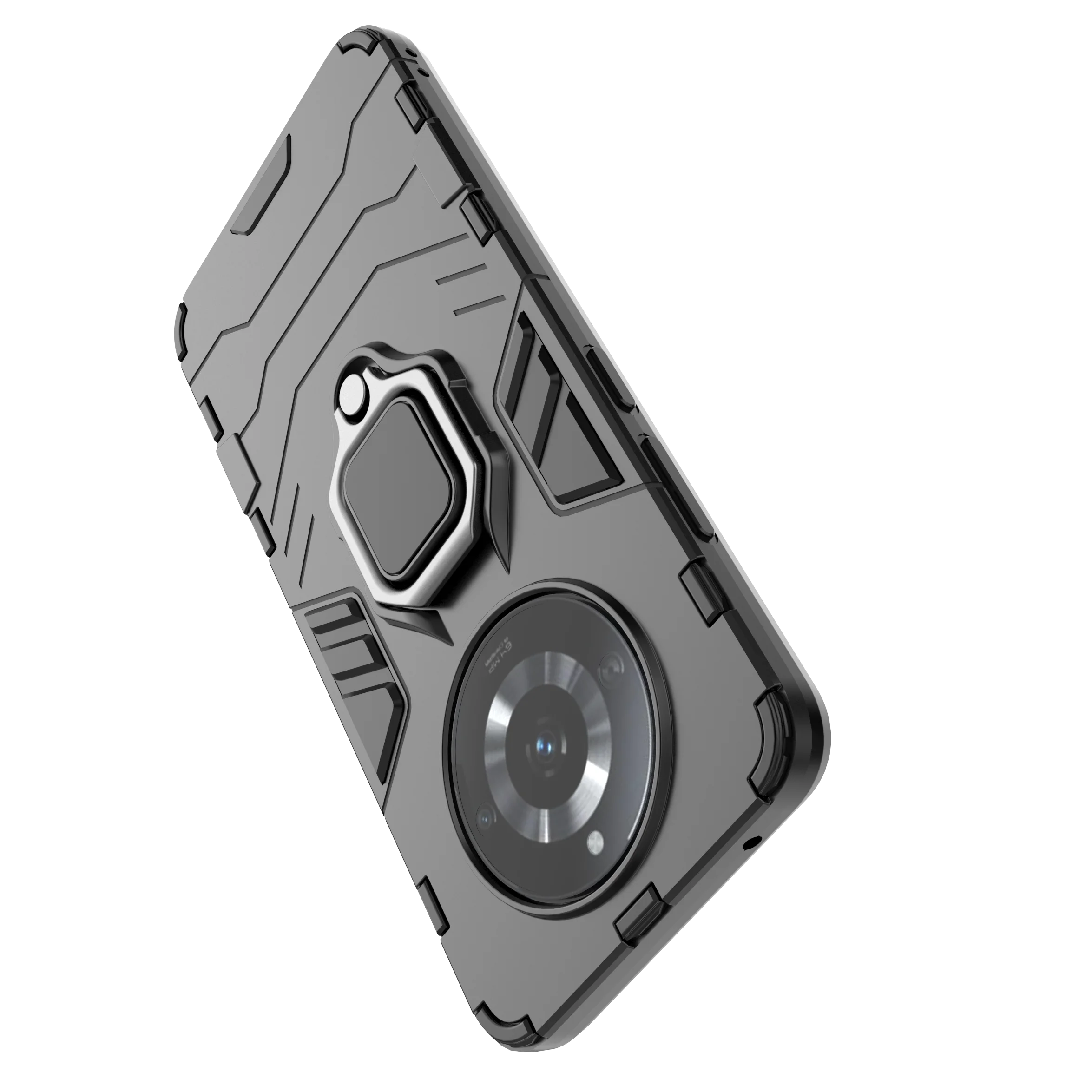 Shockproof Ring Stand Back Phone Cover for Realme C20 A (Blue)