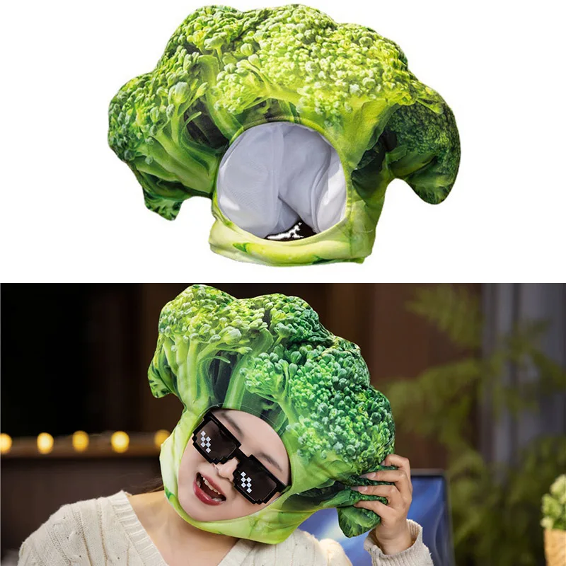 Broccoli-Headgear-Hat-Plush-Vegetable-Photo-Props-Cartoon-Headgear ...