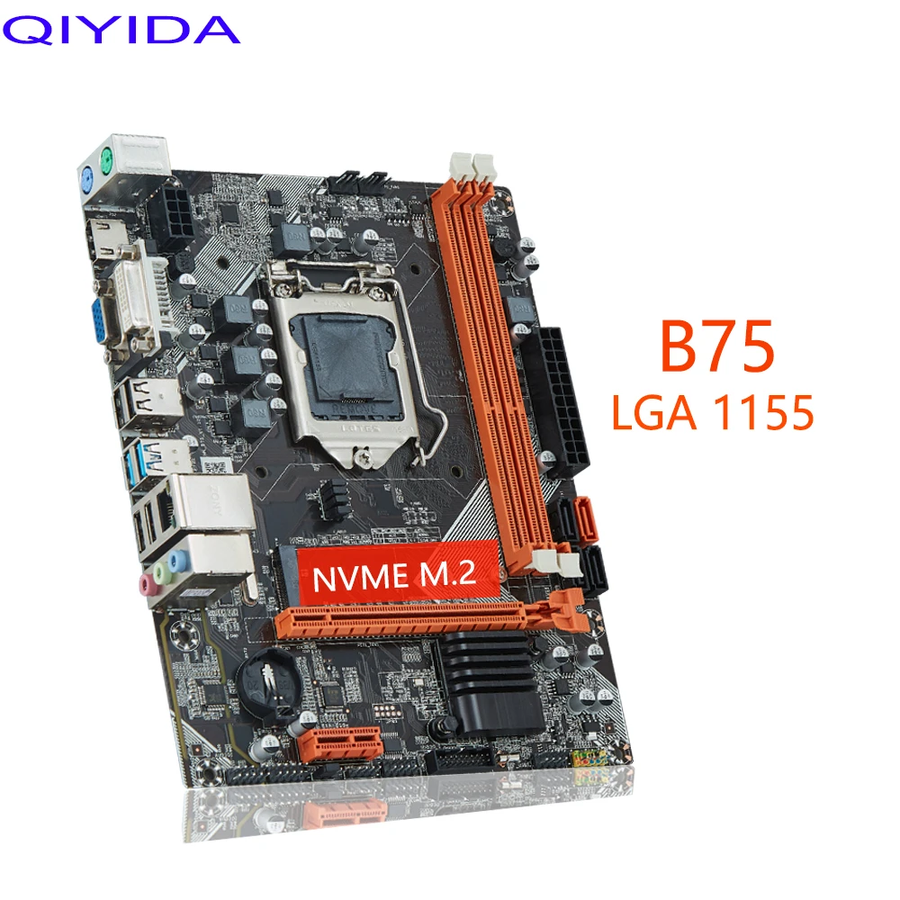 Qiyida B75 anakart LGA 1155 desteği Intel i3/i5/i7 işlemci ve VGA USB2 ...