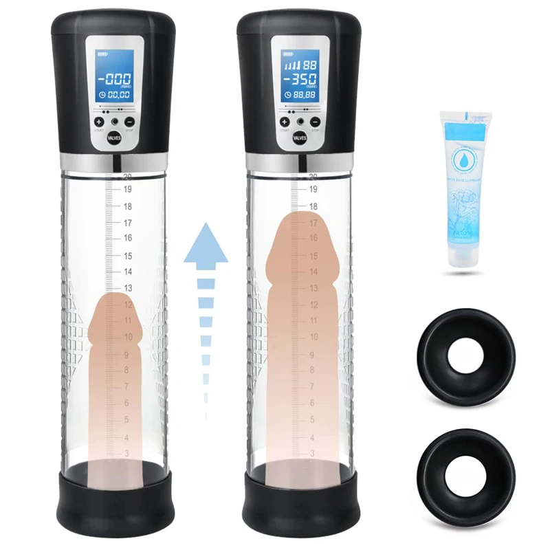 Electric Penis Vacuum Pump 4 Suction Intensities Rechargeable Automatic High-Vacuum Penis ...