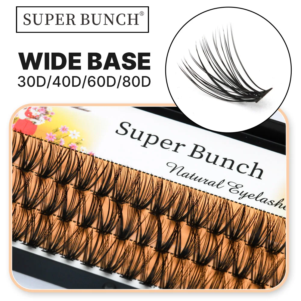 Super-Bunch-Wide-Base-30D-40D-60D-80D-Individual-Eyelashes-Cluster ...