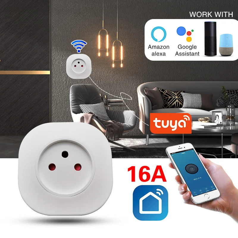 Smart-Socket-Israel-WIFI-Wireless-Remote-Plug-Tuya-Socket-with-Power ...