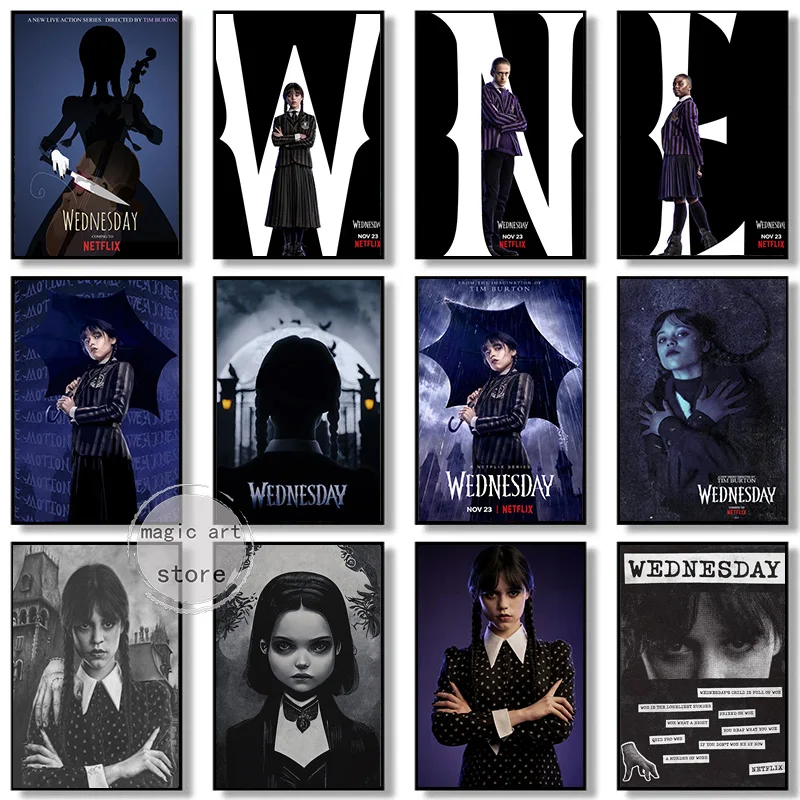 Vintage-Wednesday-Addams-Movie-Art-Posters-Fantasy-Comedy-TV-Drama ...