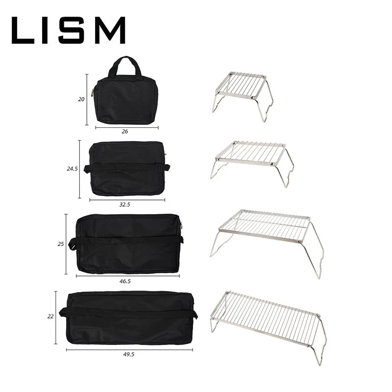 Portable Folding Campfire Grill Rack Stainless Steel Outdoor BBQ ...