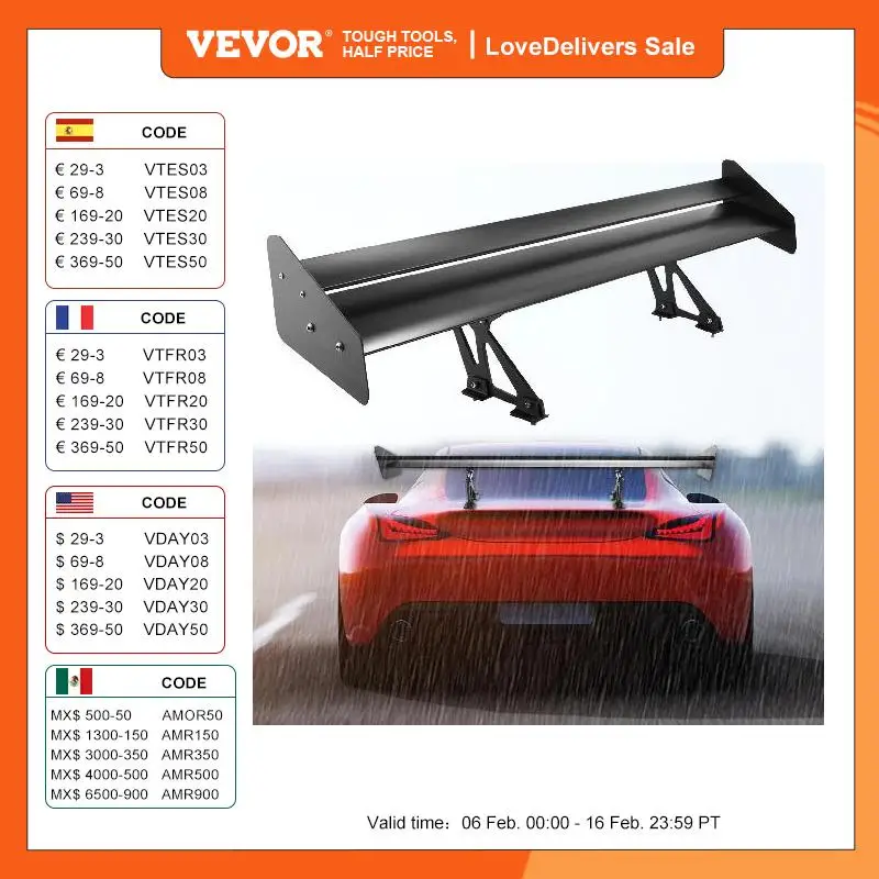 VEVOR-43-53-Inch-Lightweight-Universal-Rear-Wing-Spoiler-Single-Double ...