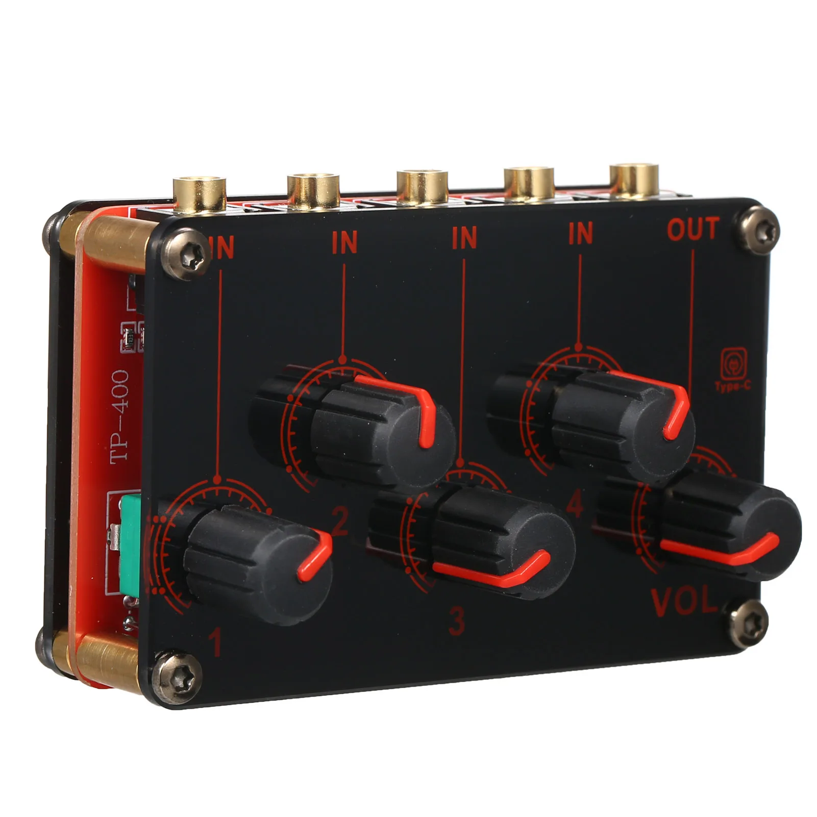 4-Channel-Line-Stereo-Mixer-Audio-Mixer-4-in-1-out-Passive-Mixer-Module ...
