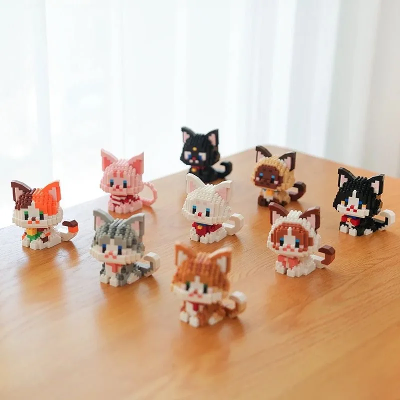 Cute-Cat-Meow-Series-Tiny-Particle-Orange-Cat-Building-Blocks-Ragdoll ...