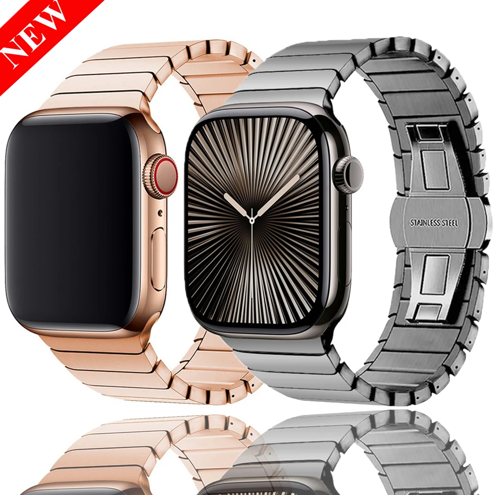 Stainless Steel Strap For Apple Watch Series 11 10 9 SE3 46mm 45mm 41mm ...