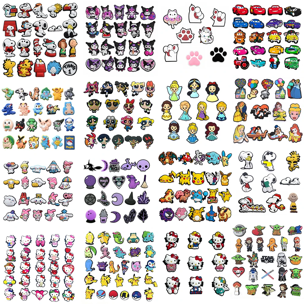 MINISO-Snoopy-sanrio-Pokemon-Croc-Charms-Clogs-Shoe-Aceessories-Sandals ...