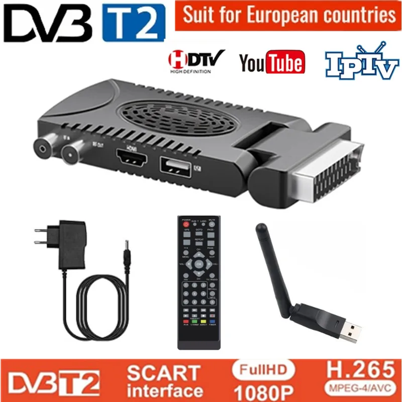 Mini-TDT-H-265-HD-Receiver-Ground-TV-Decoder-DVB-T2-SCART-Terrestrial ...