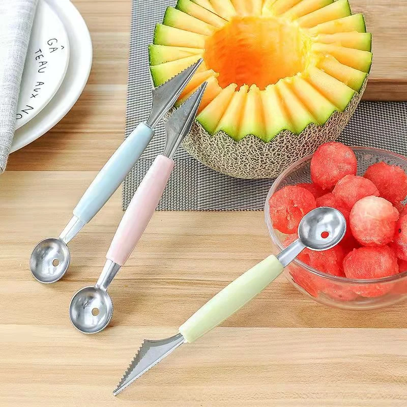 Melon Baller Scoop Set 2 In 1 Stainless Steel Fruit Scooper Seed ...