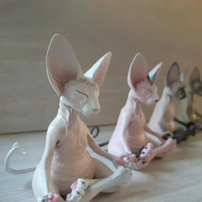 Sphinx Cat Statue Fantastical Buddha Meditation Yoga Happy Cat ...