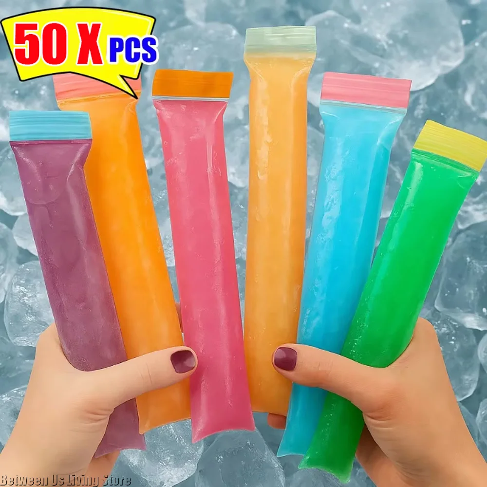50pcs Transparent Ice Pops Bags Disposable Popsicle Bags for DIY Ice ...