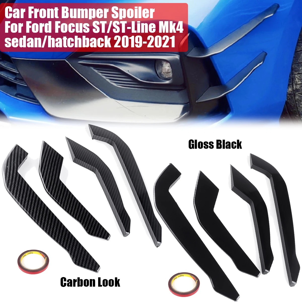 4PCS For Ford Focus ST/ST-Line Mk4 Sedan/Hatchback 2019-2021 Car Bumper ...