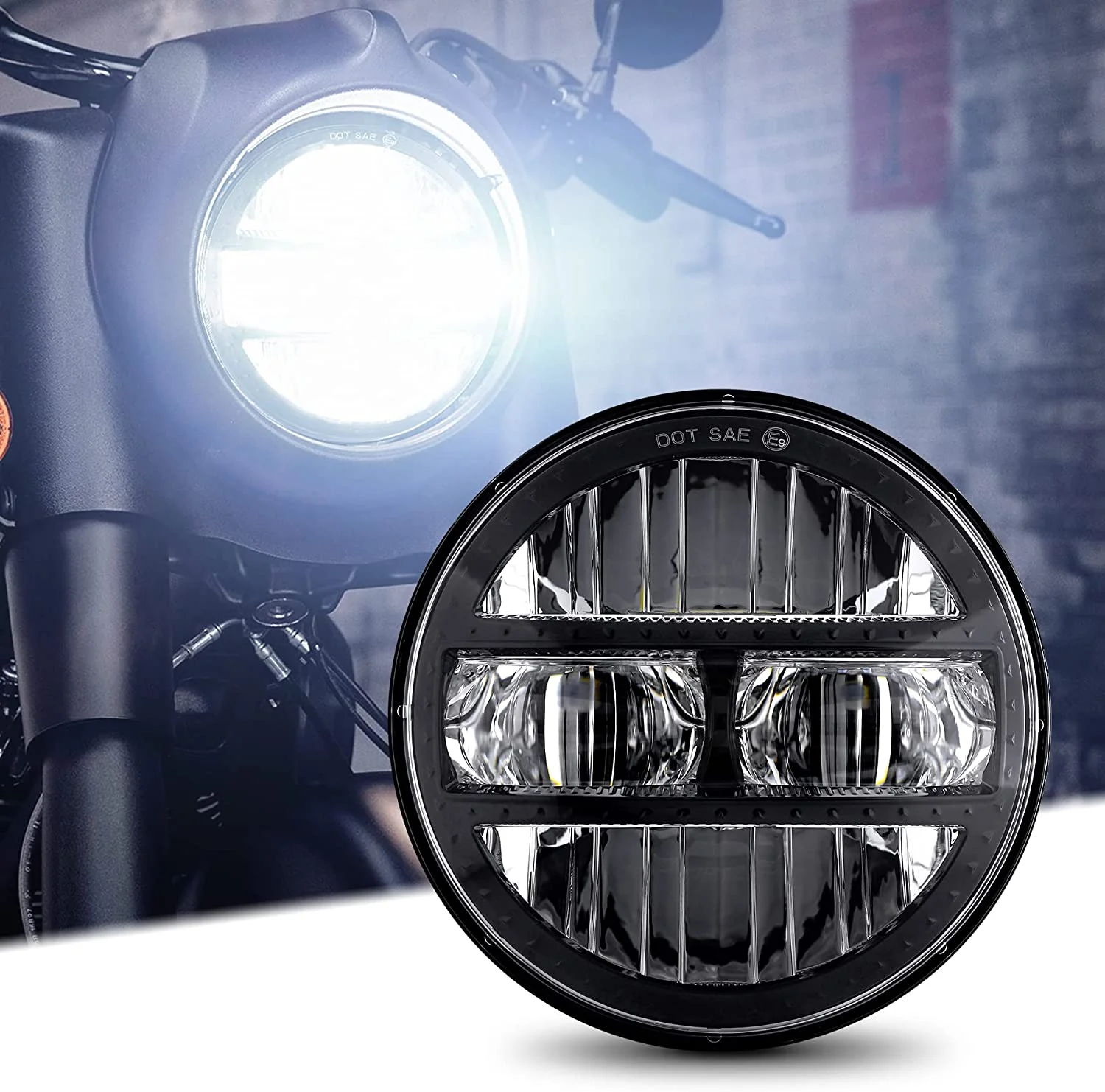 Motorcycle Headlight 5 75 Inch Led Spotlights 12v Led Lights DRL ...