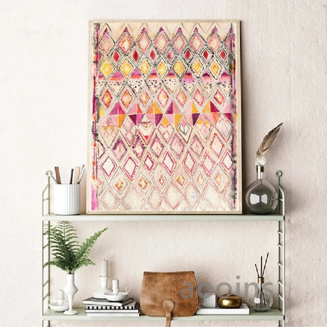 Bohemian Kunstprints 6 Stks/set Boho Minimalistische Canvas Print