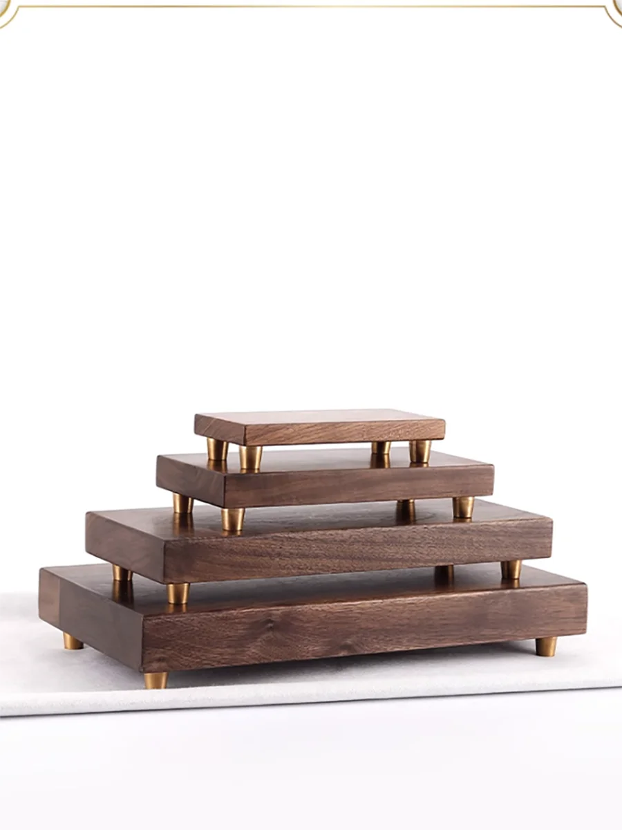 Black Walnut Wooden Base Decoration Crafts Vase Buddha Statue Tea Set ...