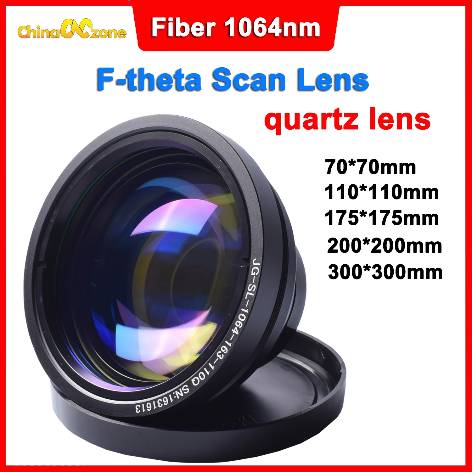 Quartz-Campo-Lente-F-theta-Scan-Lens-1064nm-100-420mm-Fibra-ptica-Laser ...