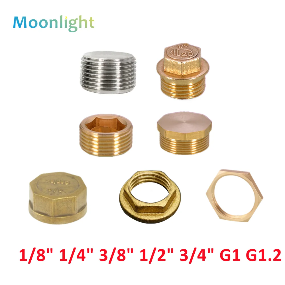 Kupfer 1/8 "1/4" 3/8 "1/2" 3/4 "Außengewinde Messing Rohr Hex Kopf End ...