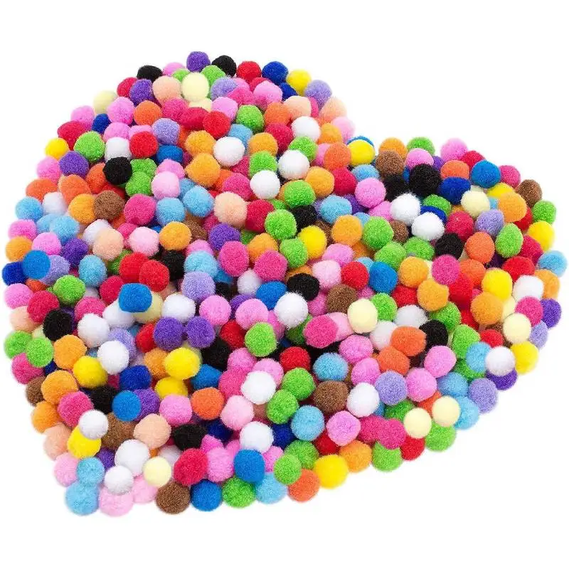 100pcs-25mm-Pom-Poms-Craft-Making-Multicolor-Pom-Pom-Balls-Fluffy-Puff ...