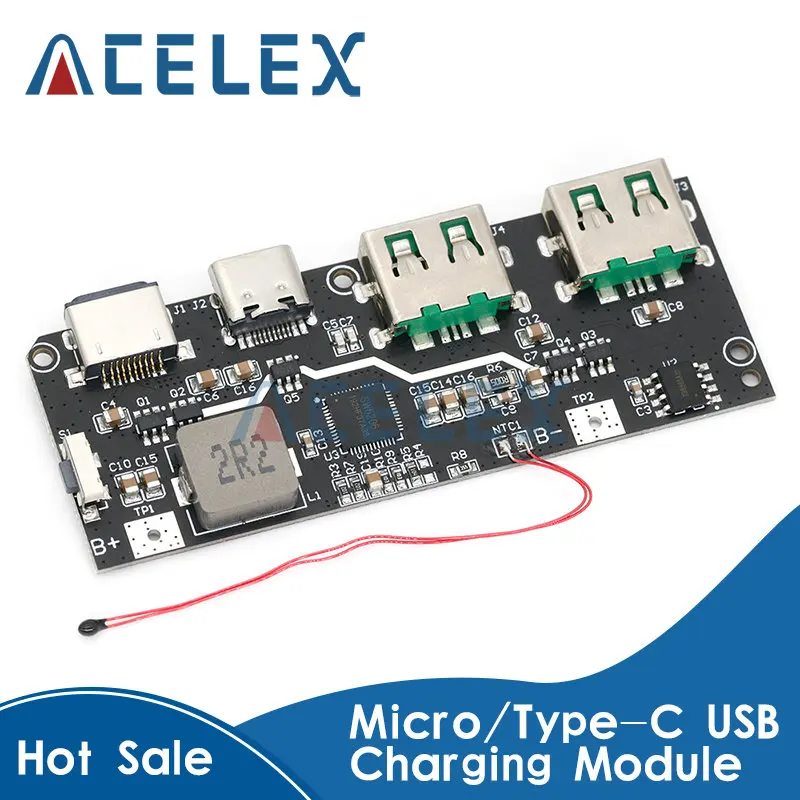 QC4.0 QC3.0 LED Dual USB 5V 4.5A 22.5W Micro/Type-C USB Mobile Power ...