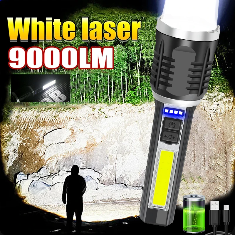 New-Ultra-Powerful-Flashlight-COB-LED-Mini-Tactical-Flashlight-USB ...