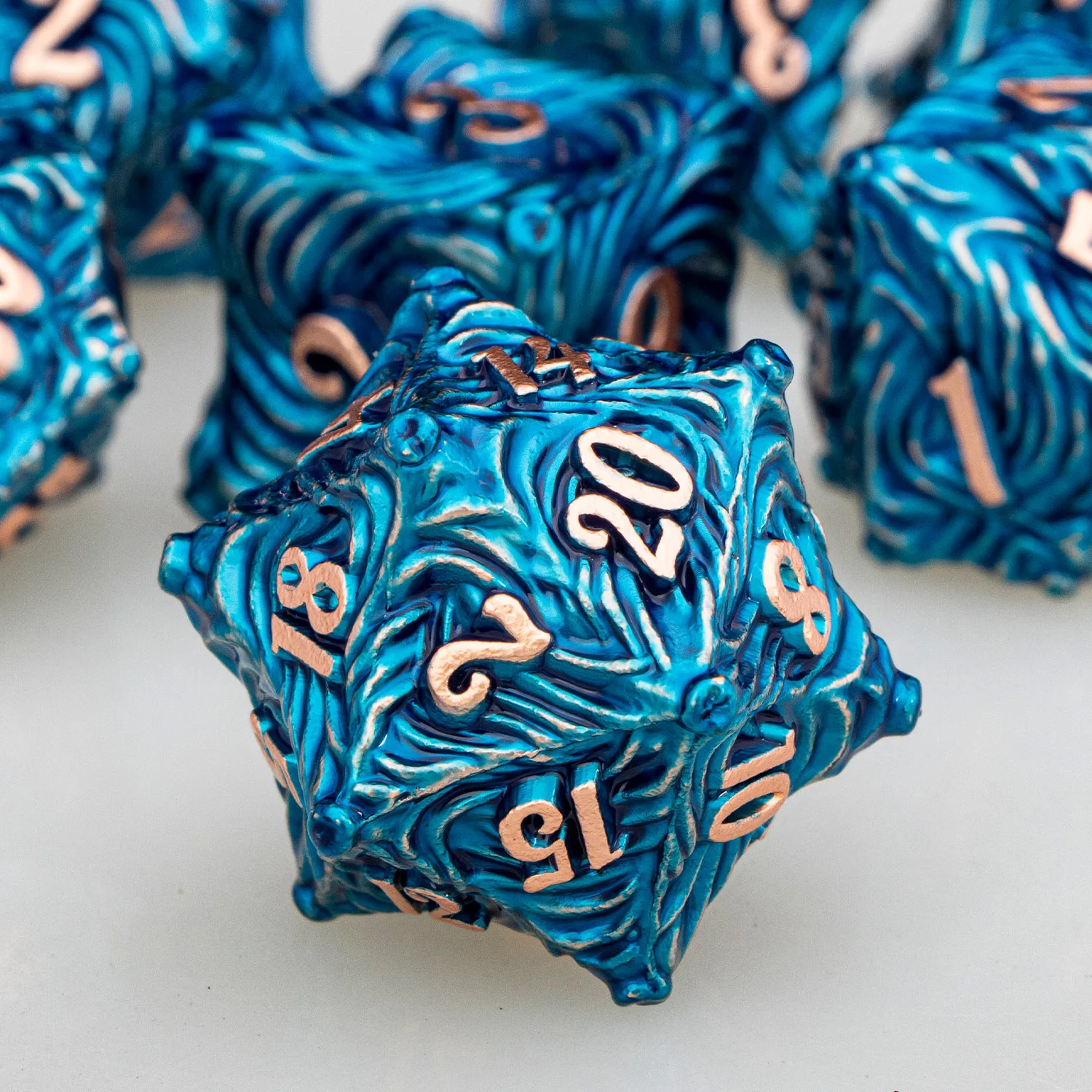 ARUOHHA-DND-Metal-Blue-Dice-D-D-D6-RPG-Polyhedral-Dice-for-Dungeon-and ...