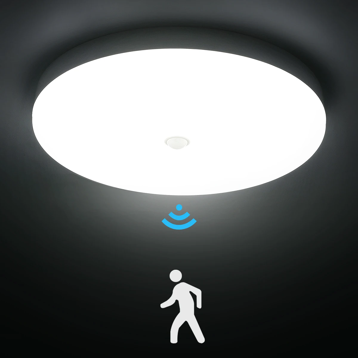 LED ceiling light with motion detector, IP54 waterproof sensor light ...