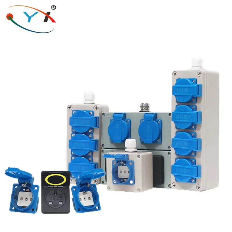 European-2P-T-16A-250V-IP44-EU-power-surface-mounted-receptacle-French ...