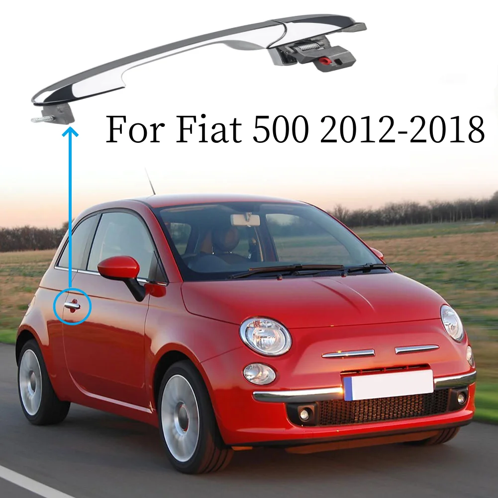 For Fiat 500 2012-2018 Car Exterior Door Chrome Handle Left ＆ Right ...