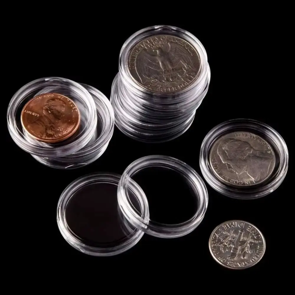 10PCS Clear Plastic Coinning Capsules Acrylic Coin Capsule Coin Case ...