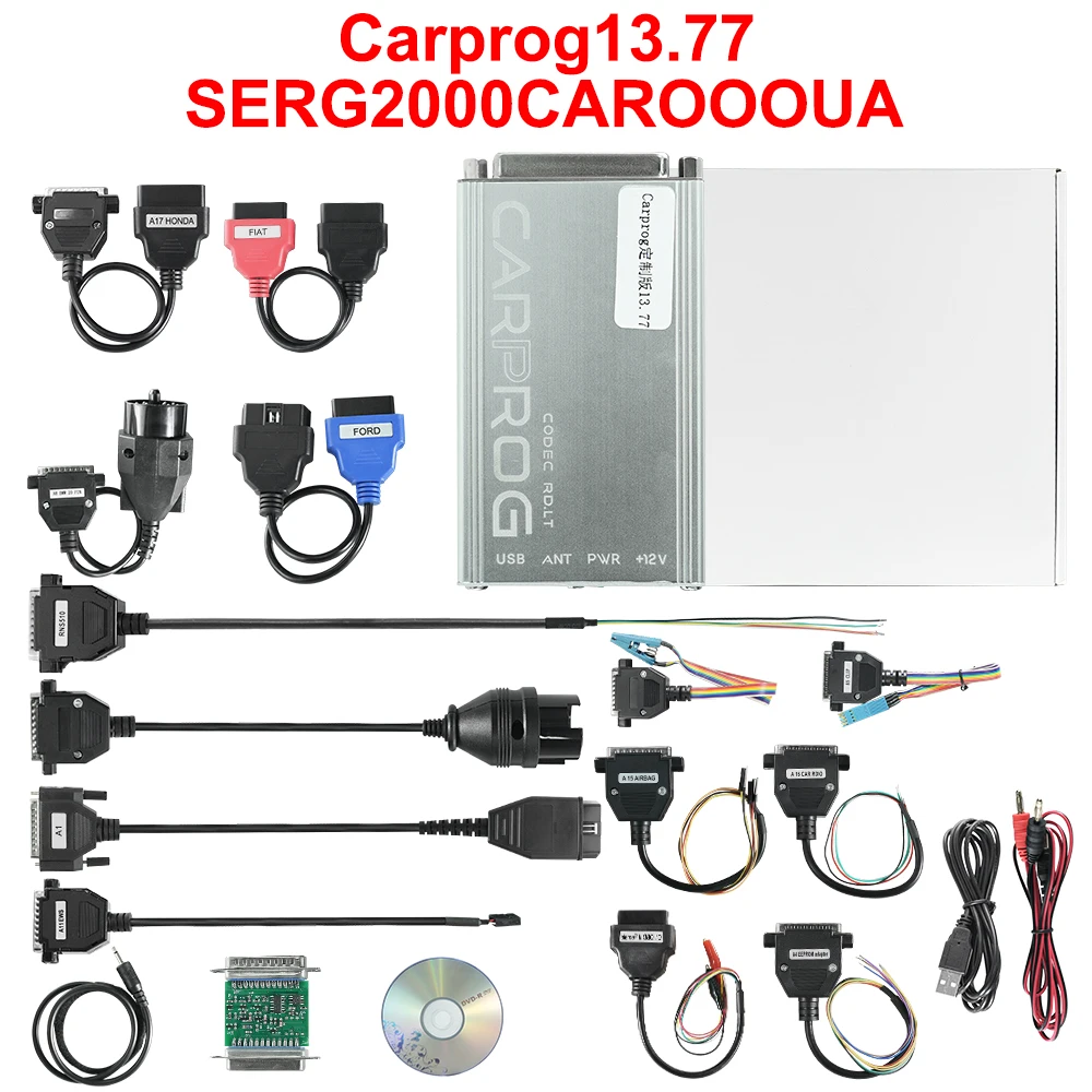 Carprog 13.77 Full Adapters with keygen Car Prog 8.21/V10.93 Iprog Pro ...